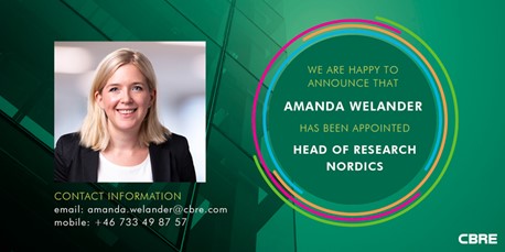 CBRE utser Amanda Welander till Head of Research, Nordics